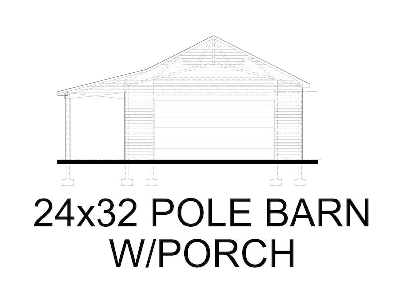 24x32 POLE BARN Plans-architectural Blueprints-vaulted Ceilings for Car ...