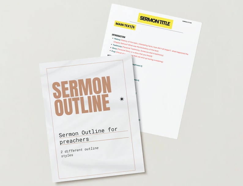 Semon Outline (printable) for Preachers - Etsy