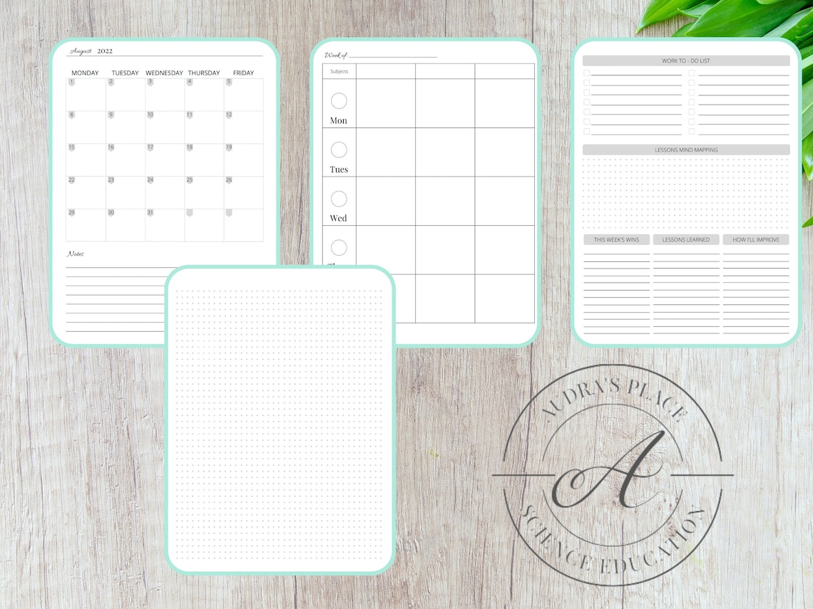 Lesson Planner 3-subject 2022-2023 School Year - Etsy