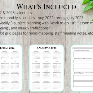Lesson Planner 3-subject 2022-2023 School Year - Etsy
