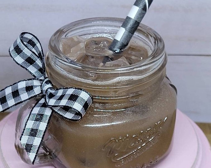 Mini Iced Coffee Mason Mug, Iced Coffee, Mini Coffee Faux Coffee - Etsy