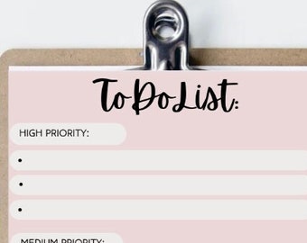 Printable Weekly To-do List in Pink Grid Task Checklist With - Etsy