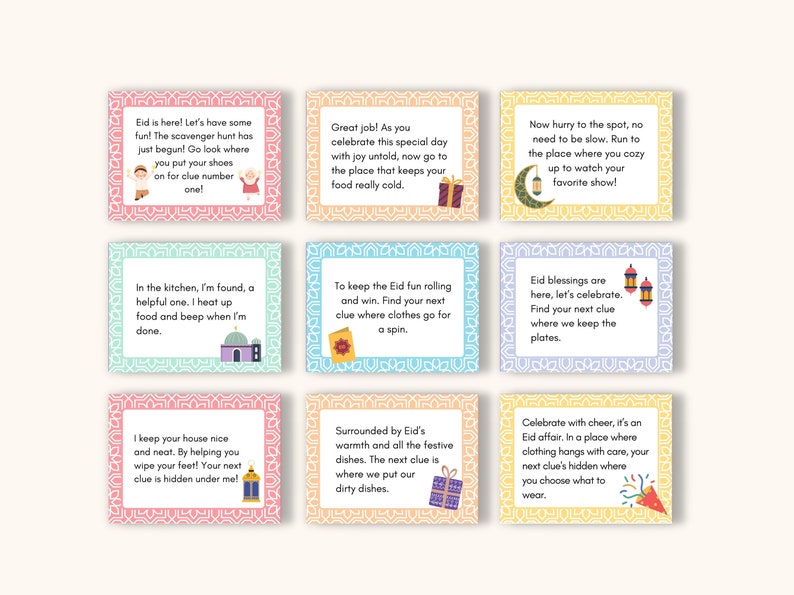 Eid Scavenger Hunt Printable, Eid Activity, Eid Games, Indoor Treasure ...