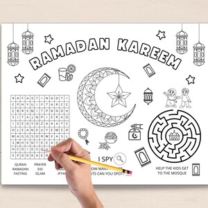 Ramadan Placemat Printable, Ramadan Activity Placemat, Ramadan ...
