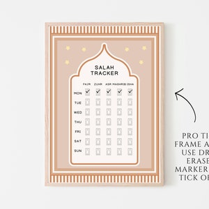 Salah Tracker Printable, Daily Salah Tracker, Salah Chart, Prayer Chart ...