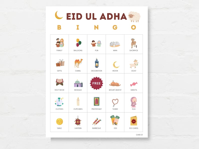 Eid Bingo, Eid Ul Adha Bingo, Eid Mubarak, Eid Games, Hajj Activity ...