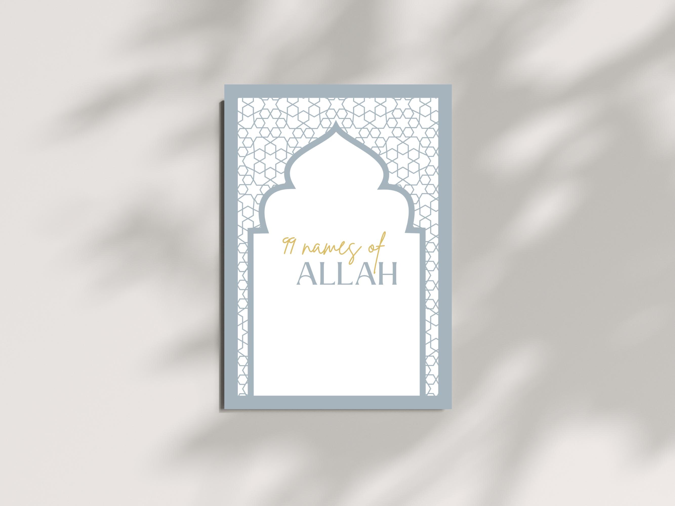 99 Names of Allah Cards, 99 Names of Allah, Asma Ul Husna Cards, Muslim ...
