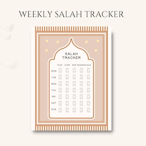 Salah Tracker Printable, Daily Salah Tracker, Salah Chart, Prayer Chart ...