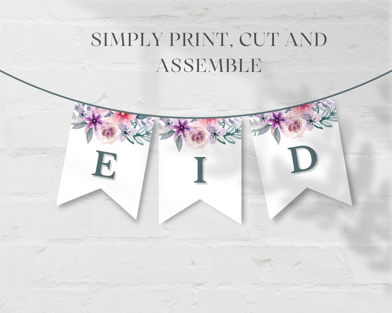 Eid Banner Printable, Eid Mubarak Banner, Eid Decoration, Eid ...