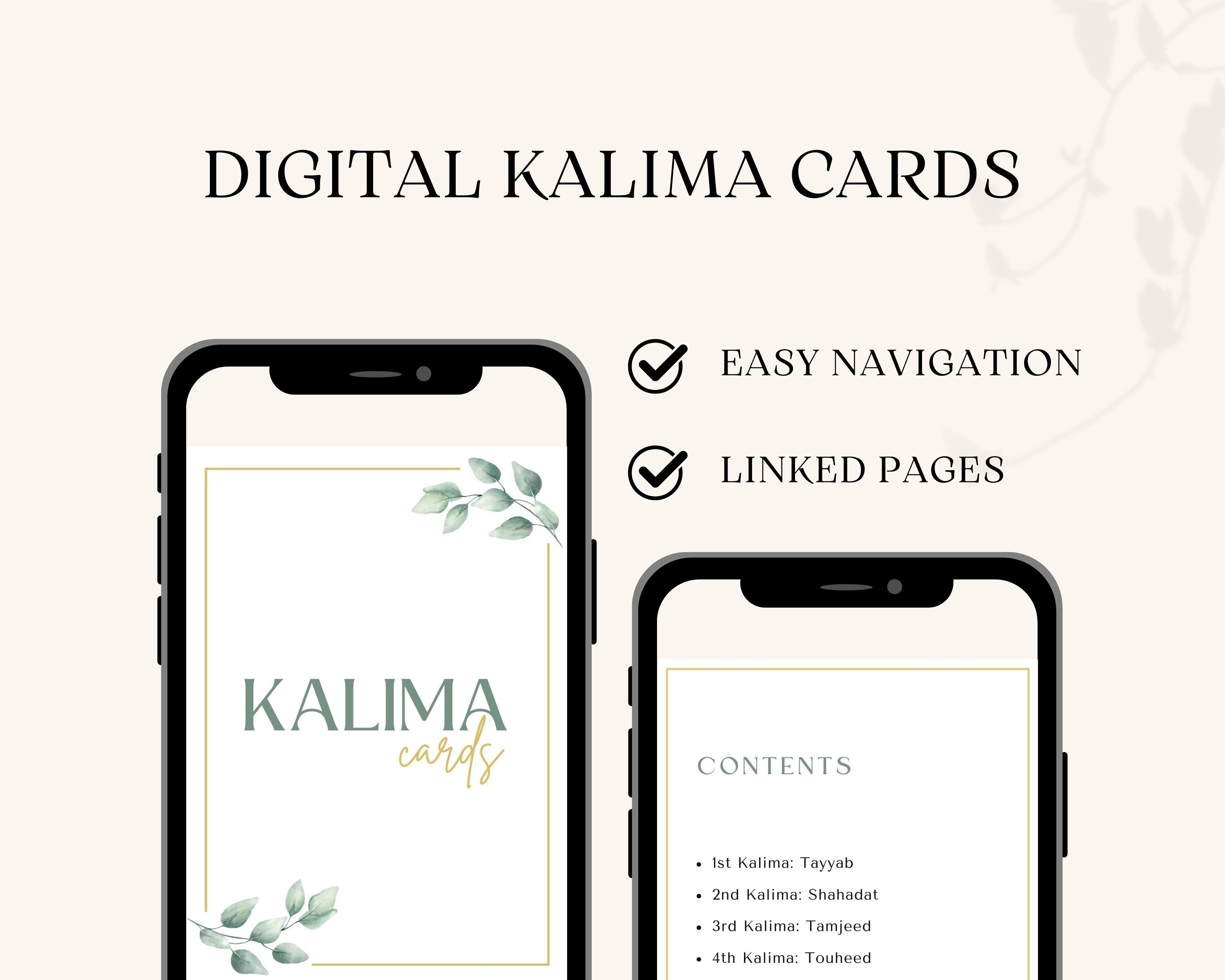 Kalima Flashcards, Digital Kalma Cards, the Six Kalimas, Kalima of ...