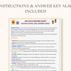 Eid Scavenger Hunt Printable, Indoor Treasure Hunt, Eid Gifts, Eid ...