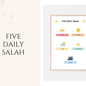 Salah Chart, Salah Poster, Five Daily Salah Poster, Islamic Prayer ...