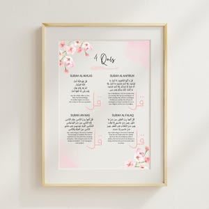 4 Quls Wall Art, Islamic Wall Art, Printable Muslim Wall Art, Quran ...