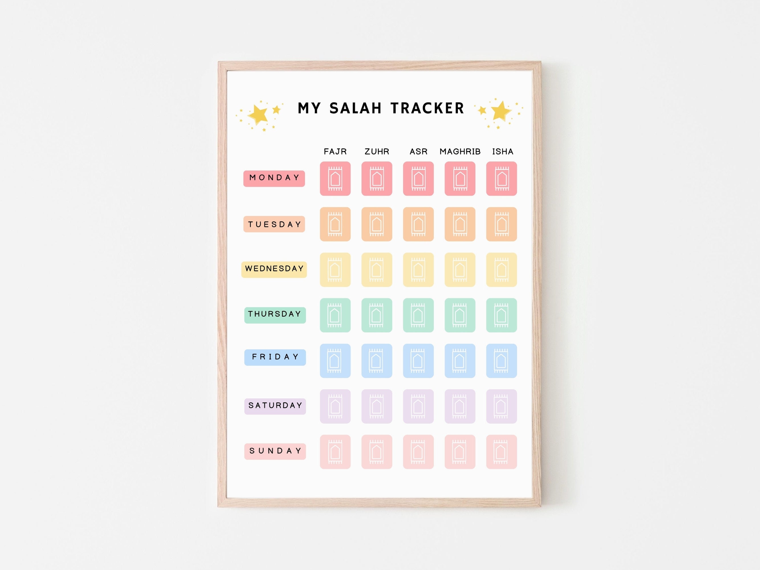 Islamic Salah Tracker, Prayer Tracker, Salah Tracker Printable, Daily ...