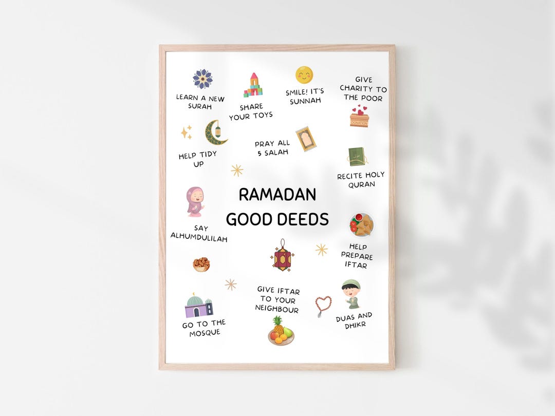 Ramadan Good Deeds Print, Ramadan Decor, Ramadan Poster, Ramadan Print ...