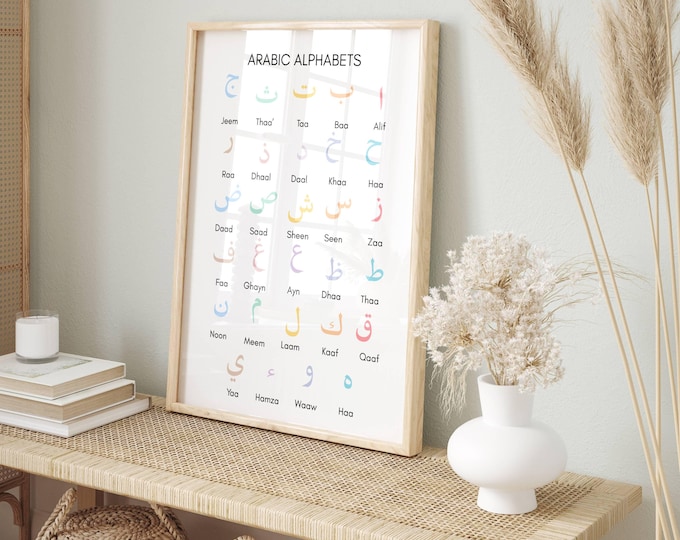 Arabic Alphabet Poster by Farasha Prints • 24x18 Inches - Etsy Canada