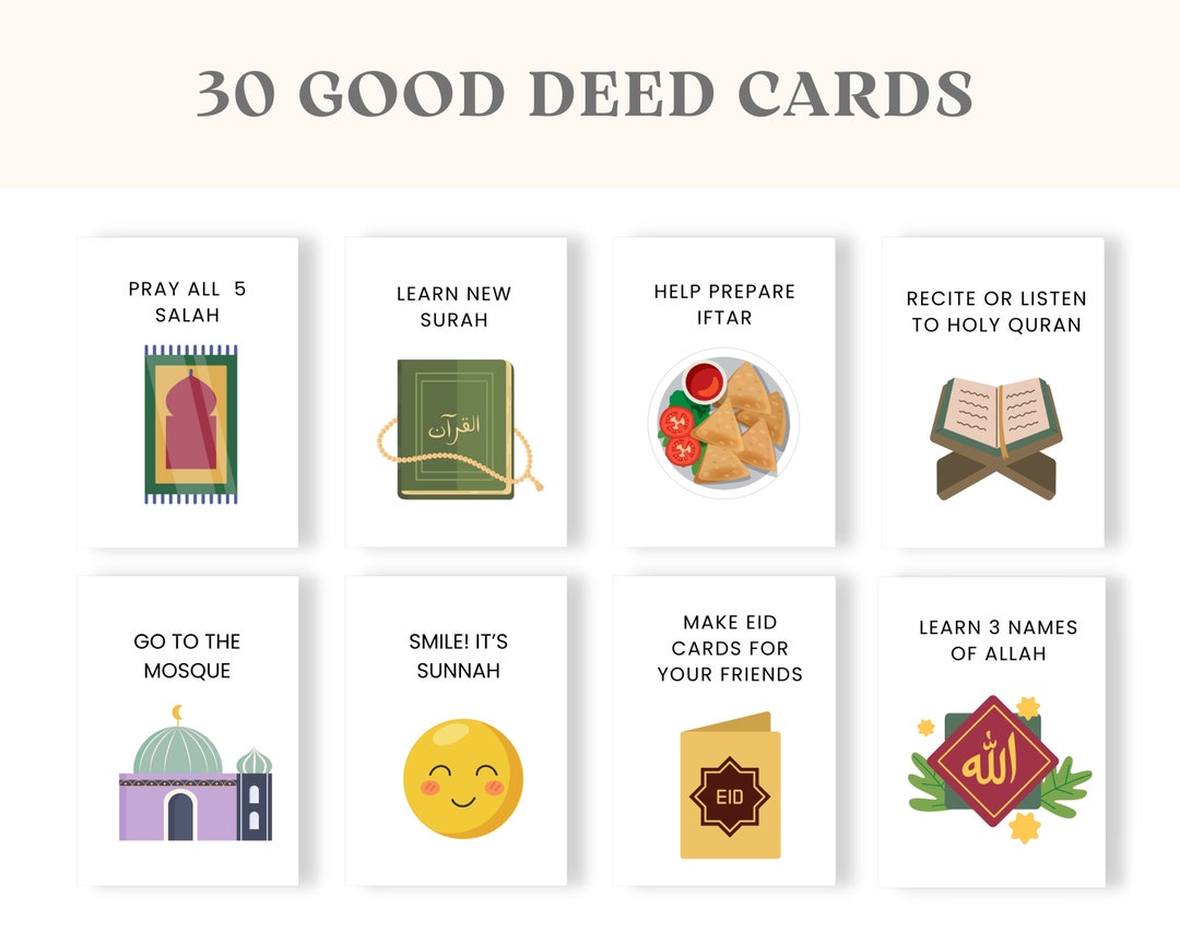 Good Deeds Cards Printable Ramadan Cards Ramadan Advent - Etsy