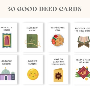 Good Deeds Cards Printable Ramadan Cards Ramadan Advent - Etsy