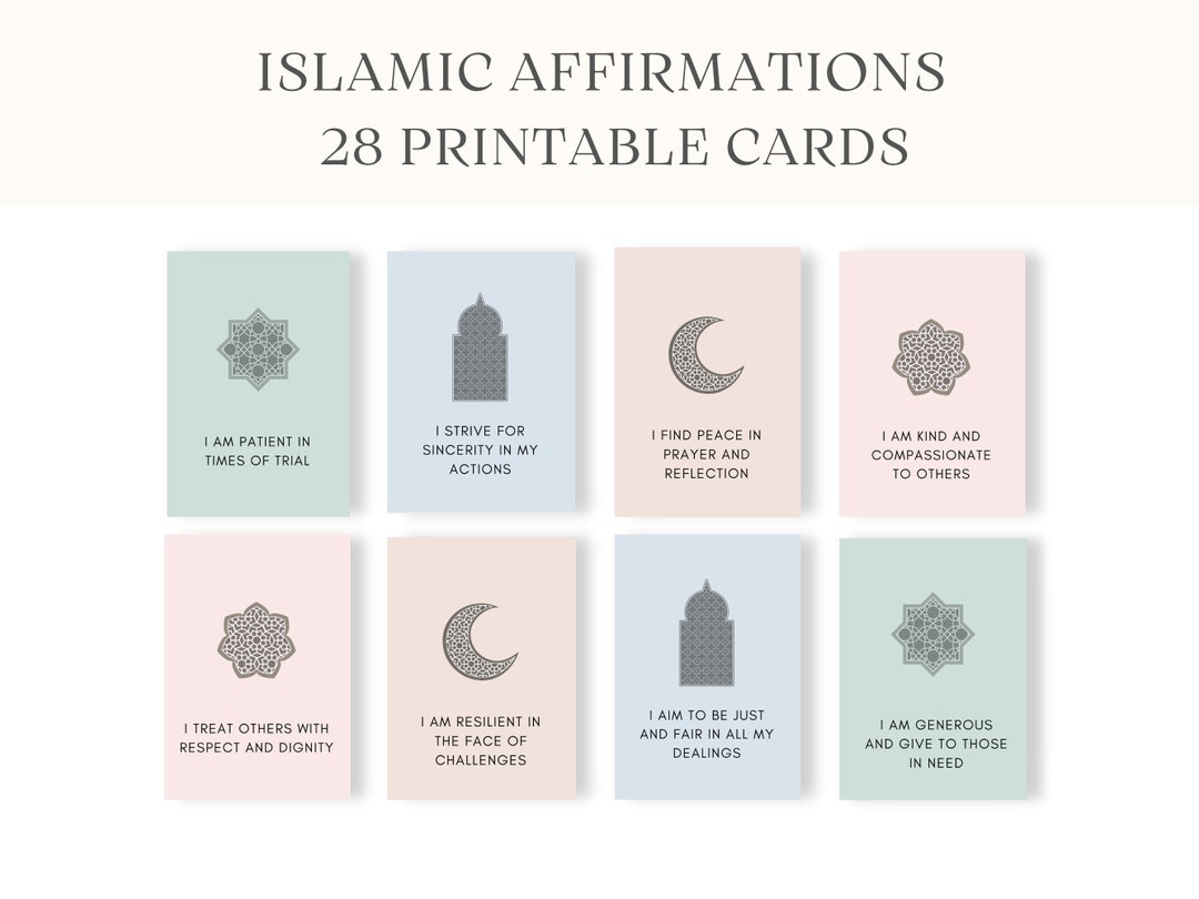 Islamic Affirmation Cards, Muslim Affirmations, Islamic Printables ...