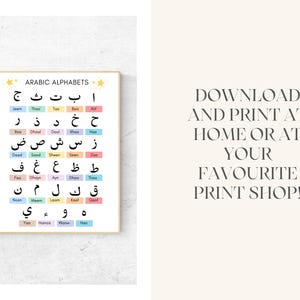Arabic Alphabet Poster, Arabic Letters Wall Art, Arabic Alphabet Chart ...