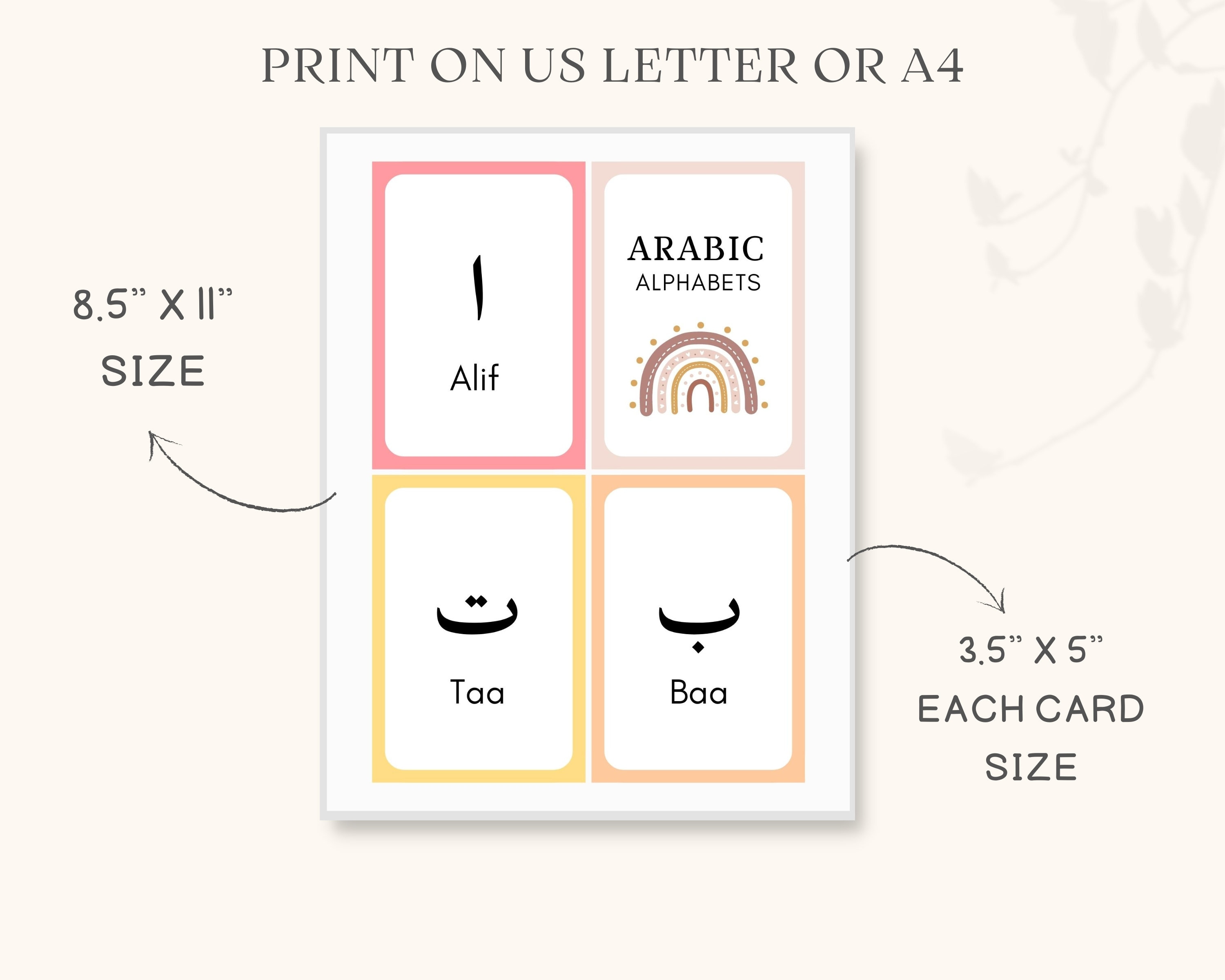 Arabic Alphabet Flashcards Arabic Alphabet Arabic - Etsy Australia