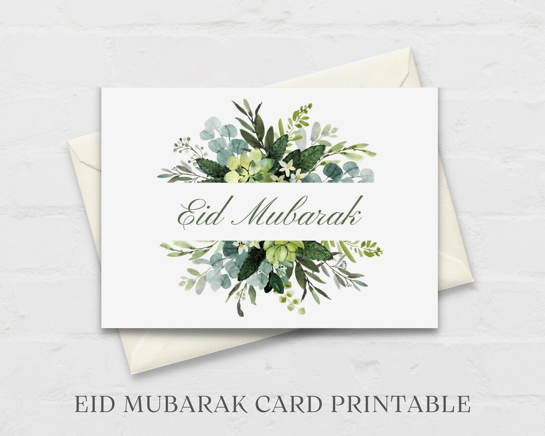 Eid Card Digital, Happy Eid Card, Eid Card Printable, Eid Mubarak Card ...