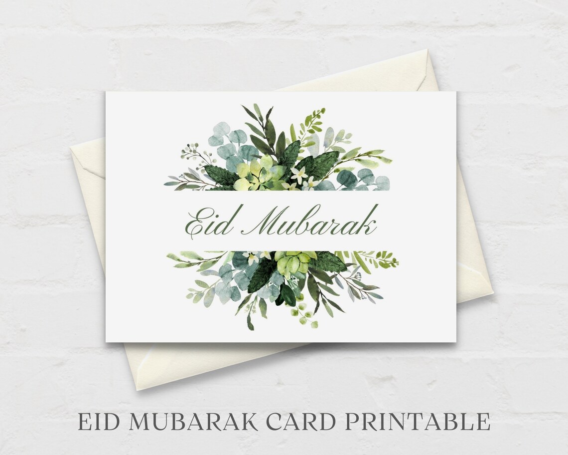 Eid Card Digital, Happy Eid Card, Eid Card Printable, Eid Mubarak Card ...