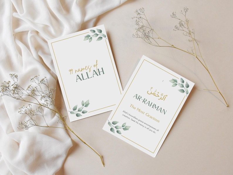 99 Names of Allah Cards, 99 Names of Allah, Asma Ul Husna, Muslim Gift ...