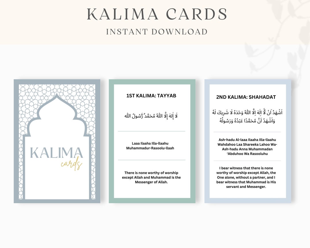 Kalima Flashcards the Six Kalimas Kalima of Islam Kalima - Etsy
