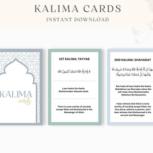 Kalima Flashcards the Six Kalimas Kalima of Islam Kalima - Etsy UK