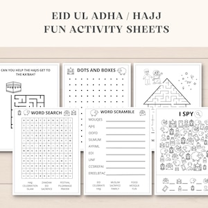 Eid Ul Adha Activity, Eid Activity Printable, Hajj Kids Activity, Eid ...