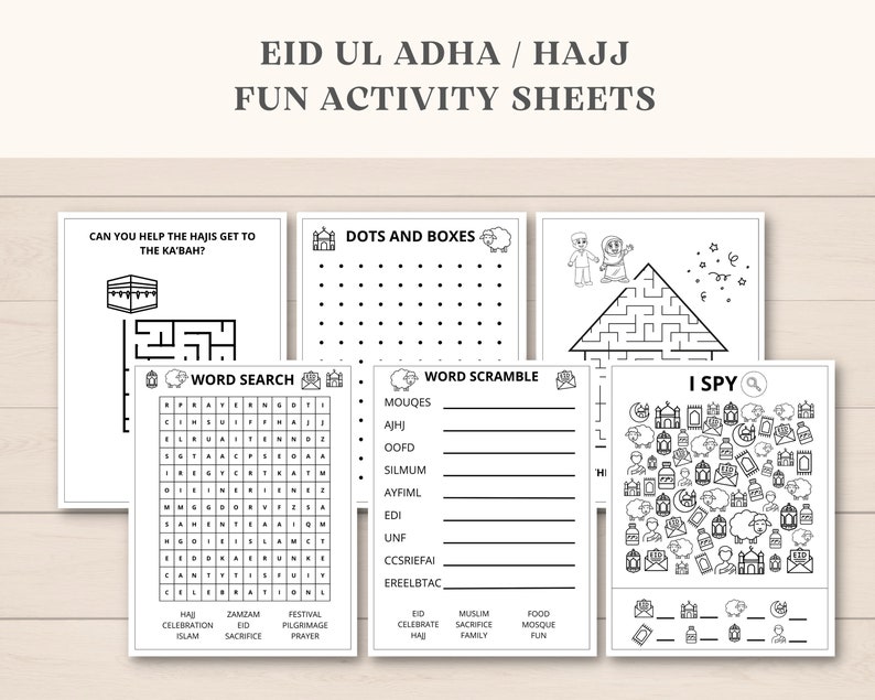 Eid Ul Adha Activity Eid Activity Printable Hajj Kids - Etsy