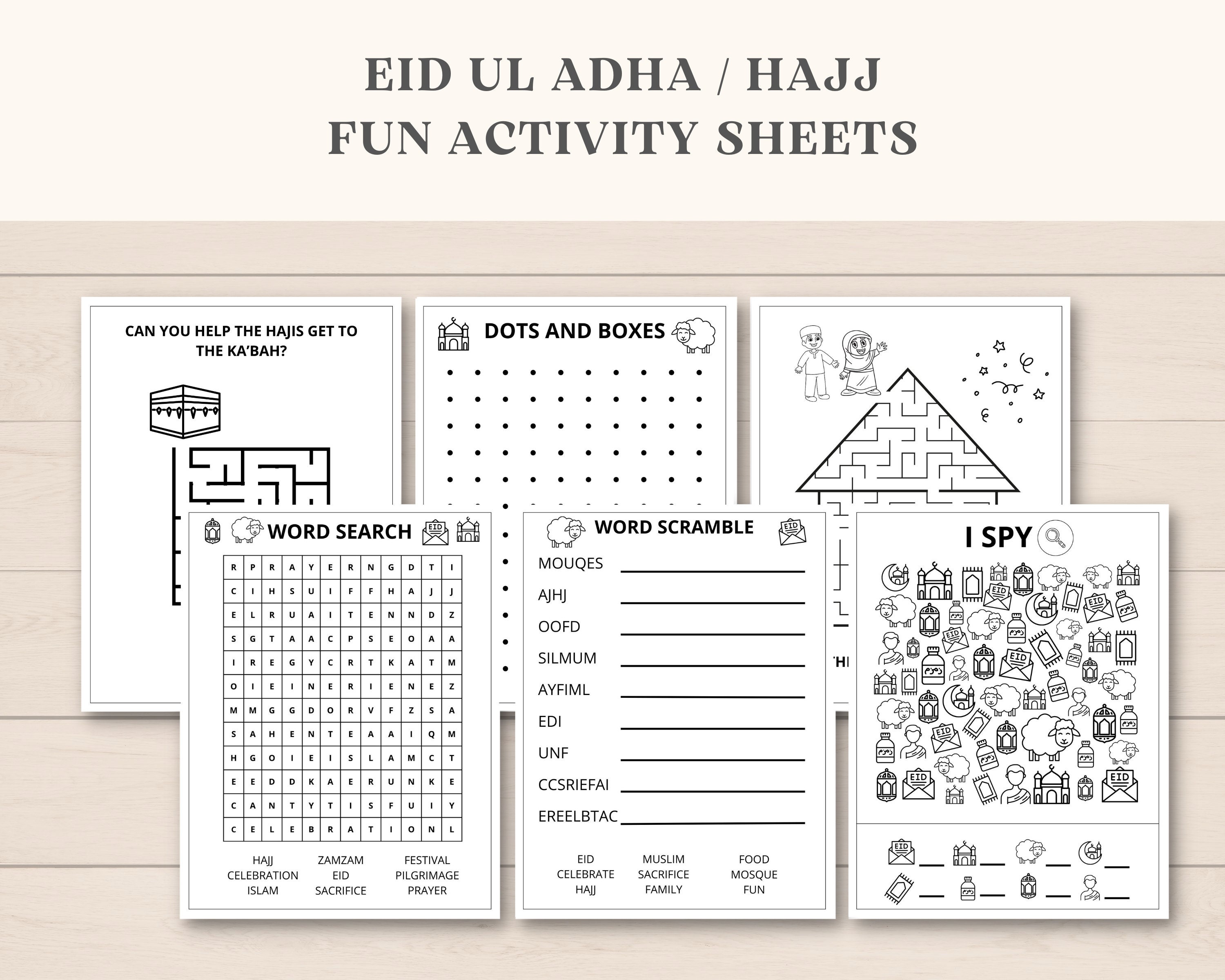 Eid Ul Adha Activity Eid Activity Printable Hajj Kids - Etsy
