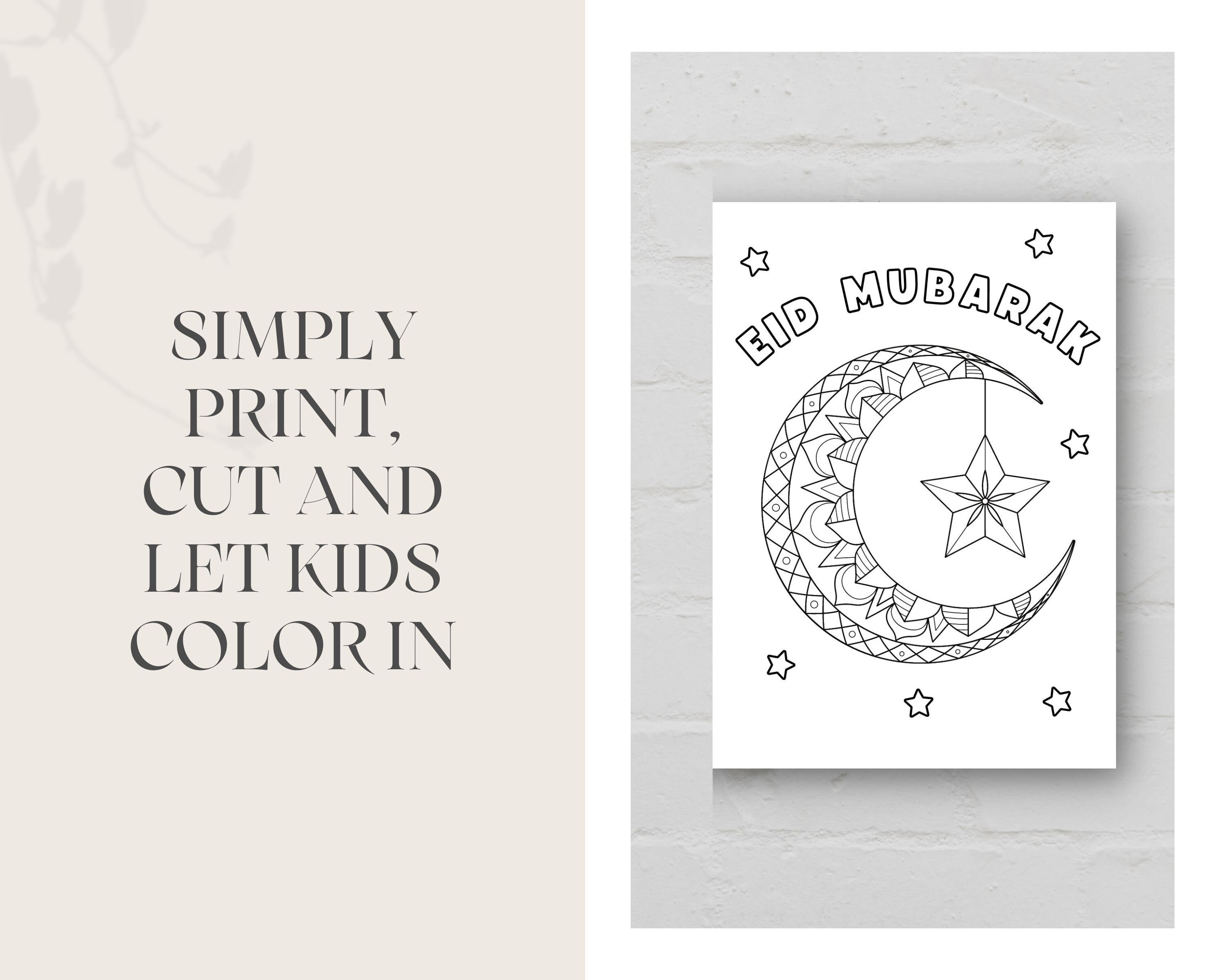 Eid Coloring Cards DIY Eid Cards Eid Card Printable Eid - Etsy