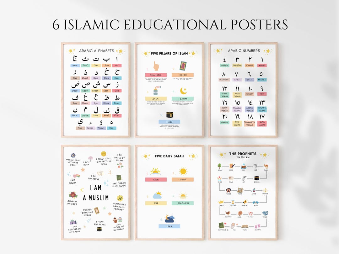 Islamic Educational Poster Bundle: Set of 6, Islamic Educational ...