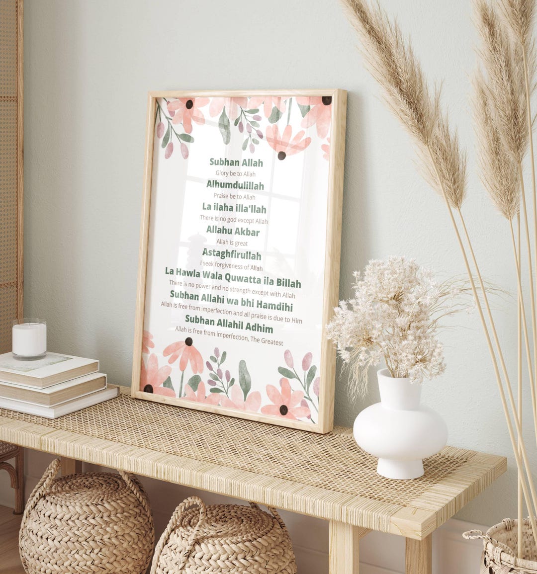 Daily Dhikr Reminder Printable, Islamic Daily Duas, Islamic Home Decor ...