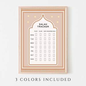 Salah Tracker Printable, Daily Salah Tracker, Salah Chart, Prayer Chart ...