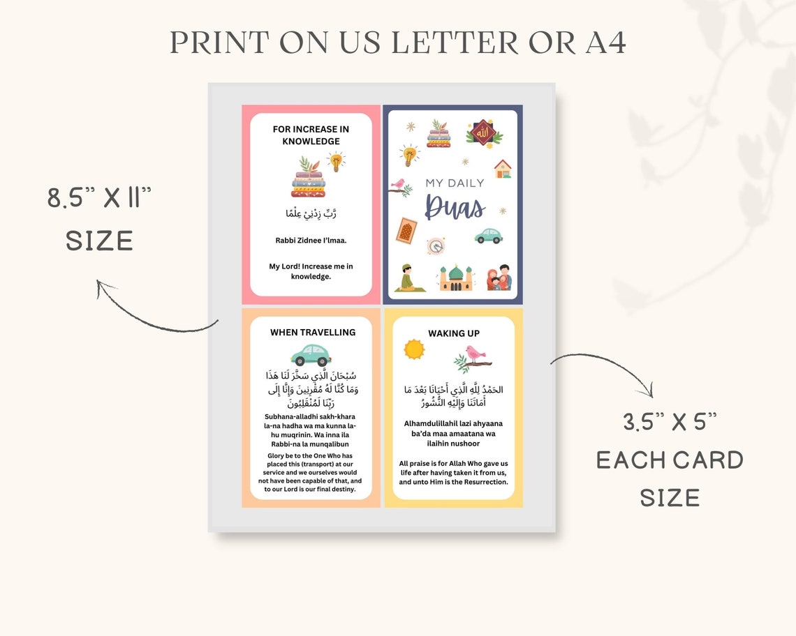 Kids Dua Cards Islamic Kids Printables Duas for Kids - Etsy UK