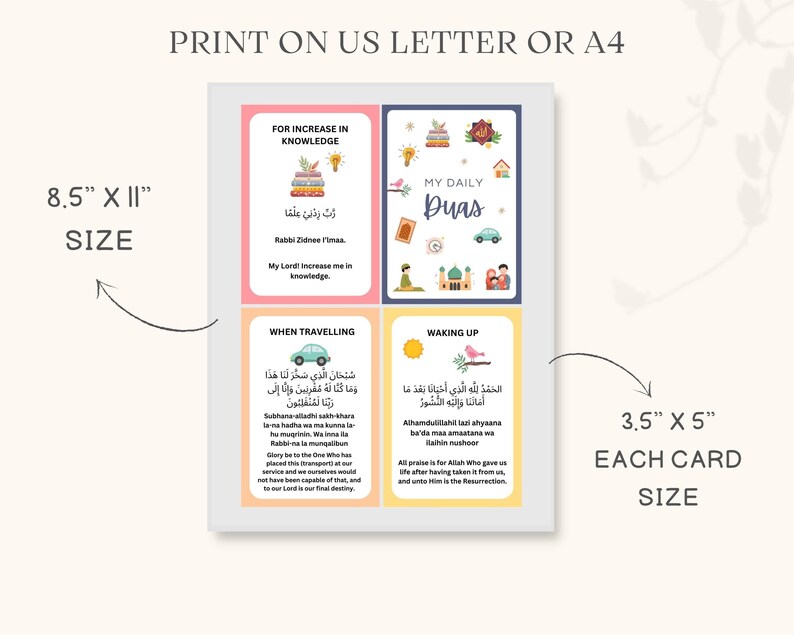 Kids Dua Cards Islamic Kids Printables Duas for Kids - Etsy UK