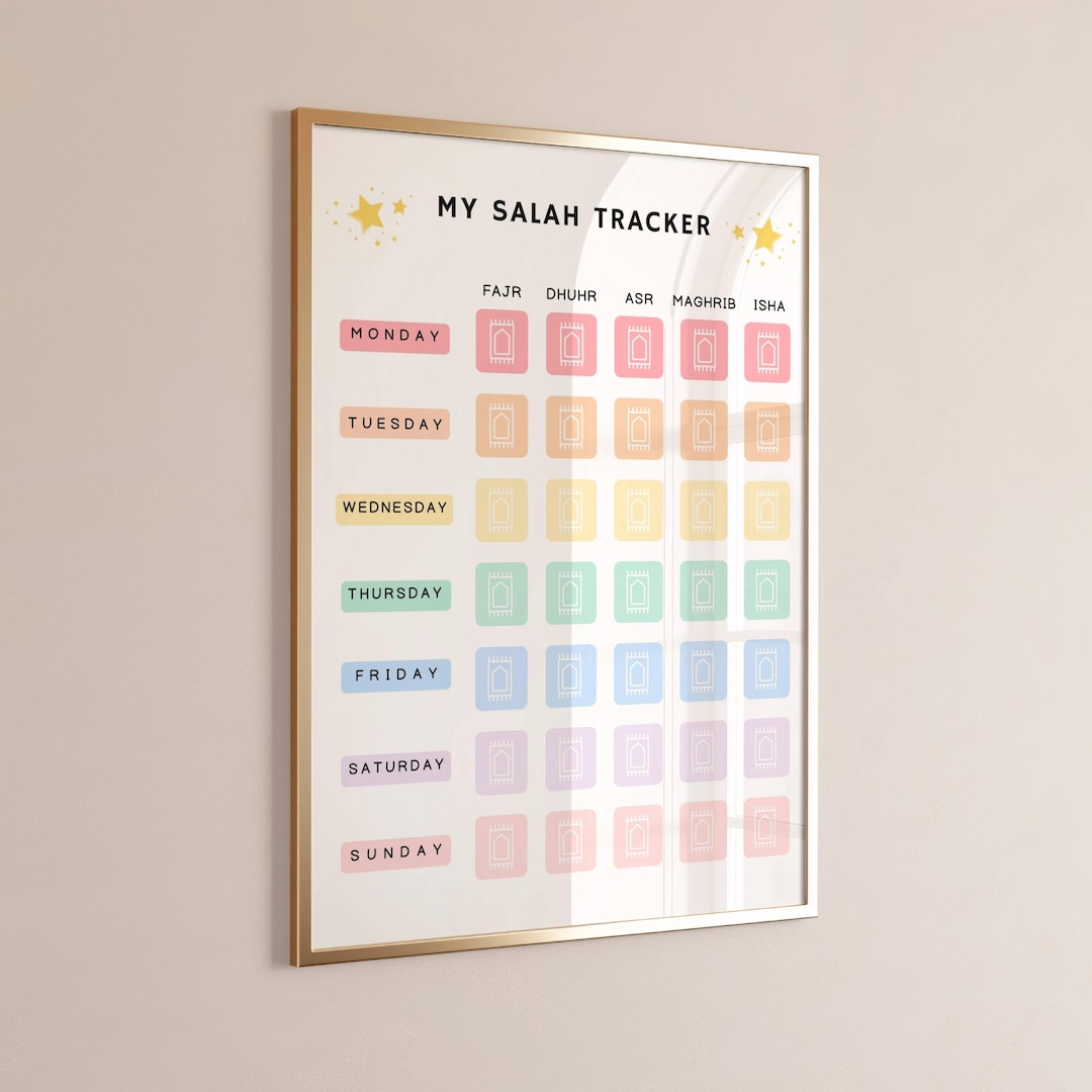 Islamic Salah Tracker, Prayer Tracker, Salah Tracker Printable, Daily ...