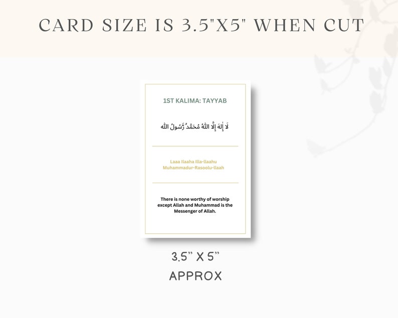 Kalmah Flashcards Printable, the Six Kalmahs, Kalmah of Islam, Kalimah ...