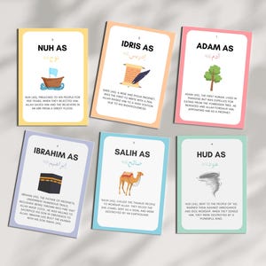 Prophets Flashcards, Islamic Prophets, Quran Prophets for Kids, Islamic ...