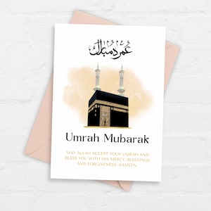 Umrah Mubarak Card, Umrah Greeting Card, Umrah Card Printable, Islamic ...