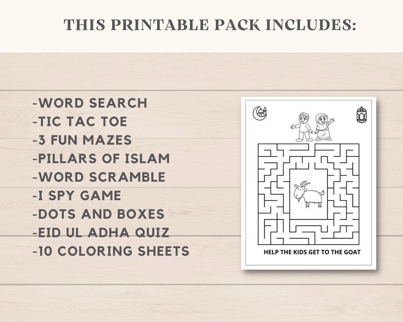 Eid Ul Adha Activity Eid Activity Printable Hajj Kids - Etsy