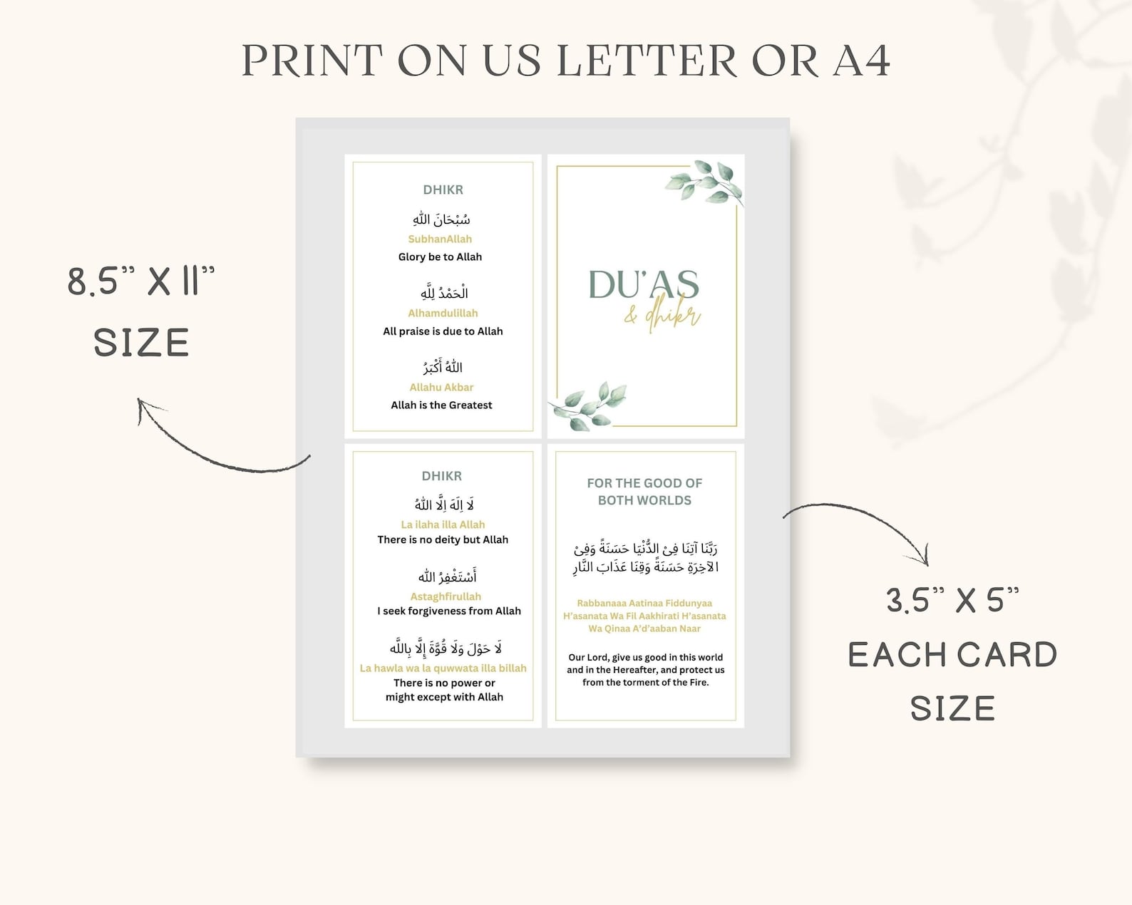 Dua Cards Printable Duas Dhikr Daily Duas Islamic Duas - Etsy UK
