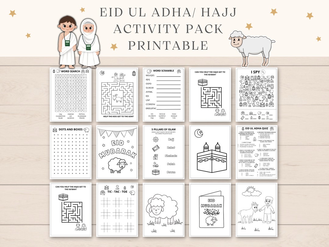 Eid Ul Adha Activity, Eid Activity Printable, Hajj Kids Activity, Eid ...
