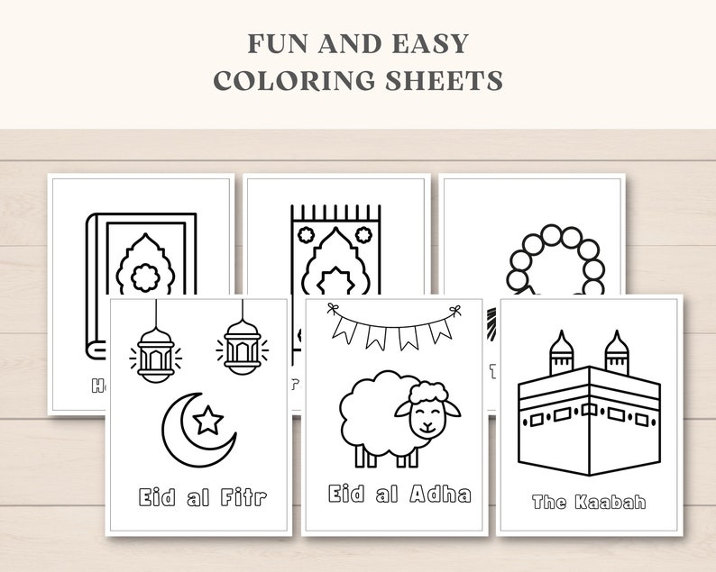 Islamic Coloring Pages, Easy Kids Coloring Printable, Ramadan Coloring ...