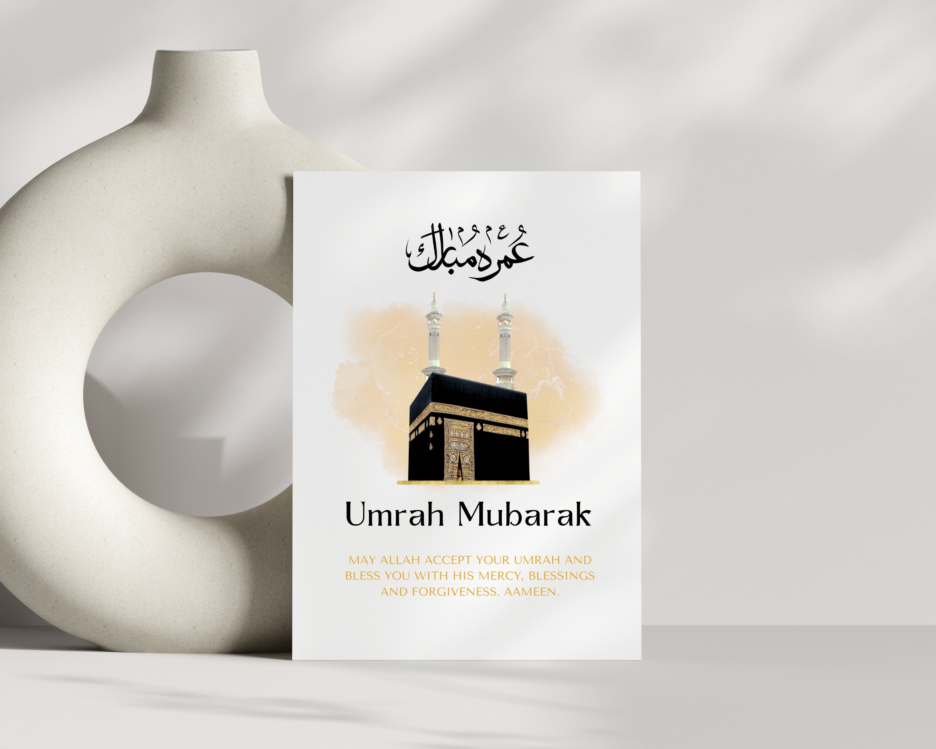 Umrah Mubarak Card, Umrah Greeting Card, Umrah Card Printable, Islamic ...