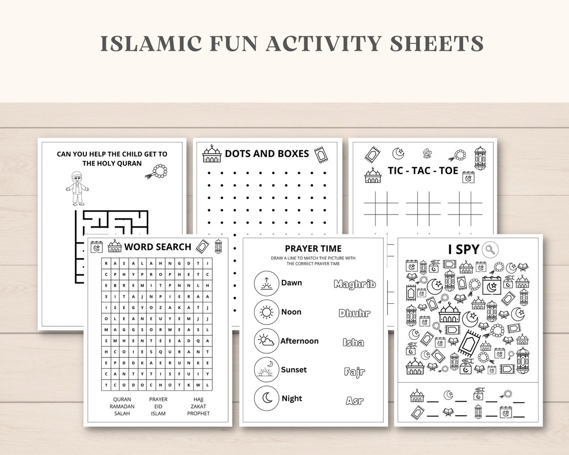 Islamic Activities Printable Islamic Kids Activity Islamic - Etsy