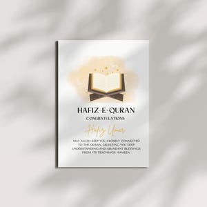 Personalised Quran Hifz Card, Hifdh Quran Card, Hifz Completion, Quran ...